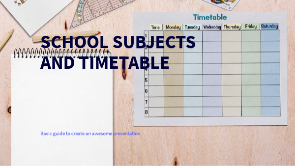 School subjects and timetable | Genially