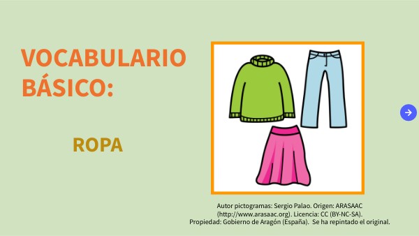 Vocabulario básico: ropa | Genially