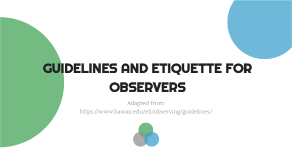 Guidelines for observation | Genially
