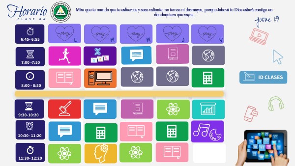 HORARIO CLASES 6B | Genially