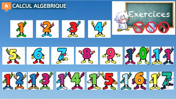 1re STMG Je m'entraine - Calcul algébrique | Genially