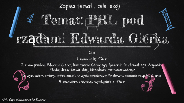 PRL pod rządami Edwarda Gierka - kl.8 | Genially