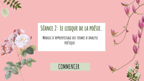 5e- module lexique poésie. | Genially