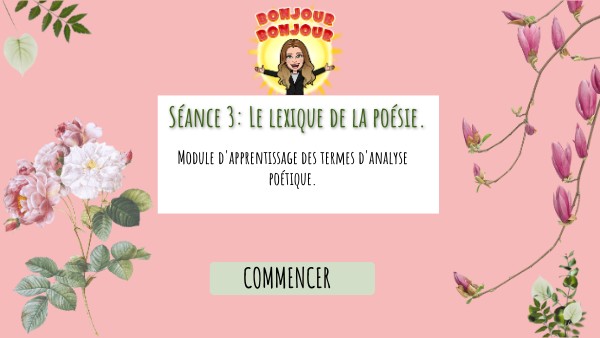6e Séquence 4 séance 3 module lexique poésie. | Genially