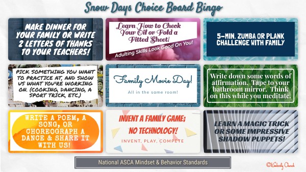 Snow Days Choice Board Bingo | Genially