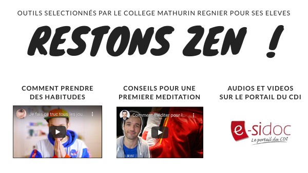 Restons Zen à Mathurin | Genially