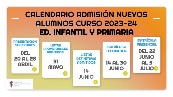 RESUMEN CALENDARIO ADMISIÓN ALUMNOS INFANTIL Y PRIMARIA 2023-24 | Genially