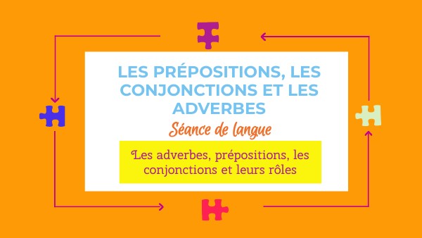 Les prépositions, les adverbes et les conjonctions (leçon) | Genially