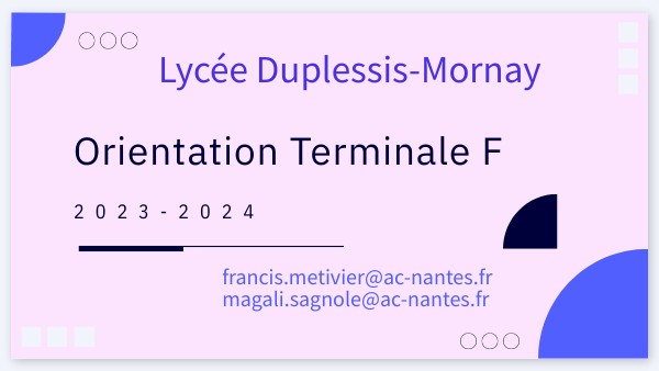 orientation terminale F