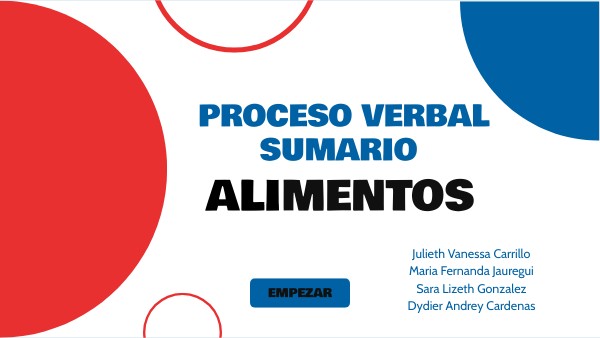 Proceso Verbal Sumario Alimentos | Genially