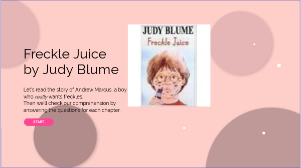 Freckle Juice by Judy Blume | Genially