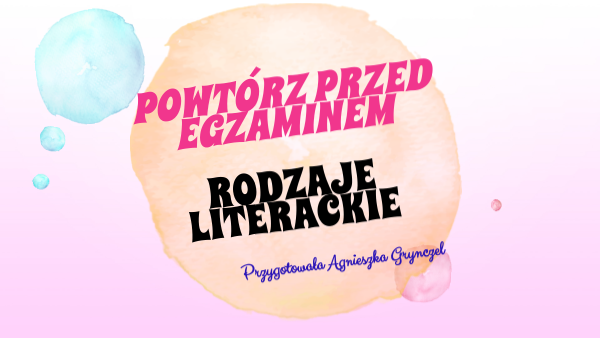 Powtórz przed egzaminem. Rodzaje literackie | Genially