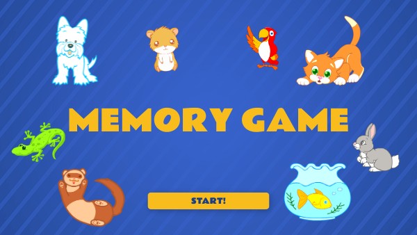 Pets memory game | Genially