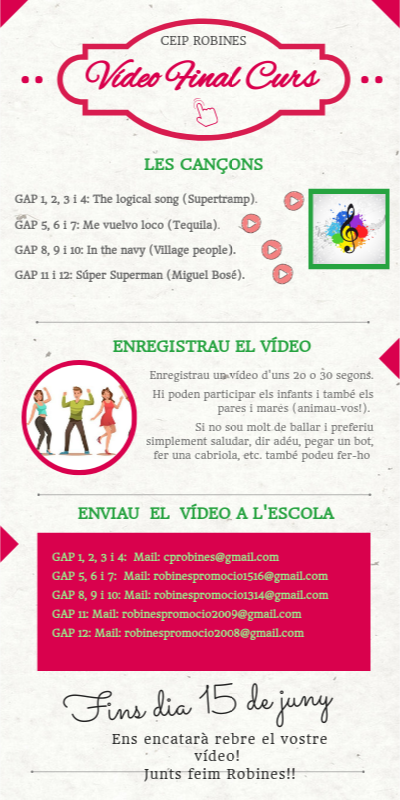 VÍDEO FINAL DE CURS. CEIP ROBINES. 2020 | Genially