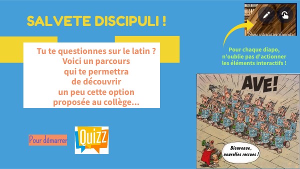 Je découvre l'option LATIN | Genially