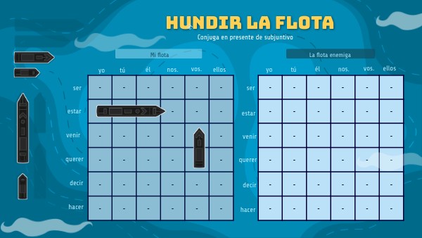 Hundir la flota - Subjuntivo | Genially