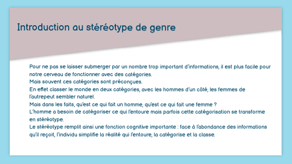 Introduction au stéréotypes de genre | Genially