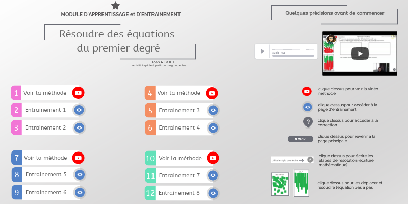 Apprendre a resoudre des équations