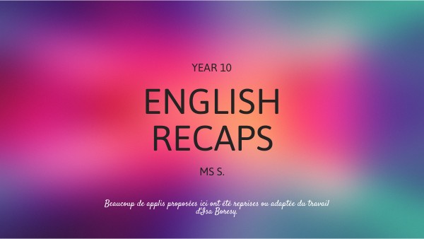 English Recaps | Genially