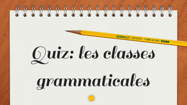 Les classes grammaticales | Genially