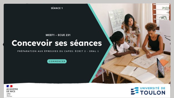 [ECUE 231] MEEF 1 Concevoir ses séances | Genially