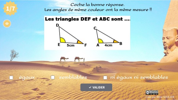 Vocabulaire triangles semblables | Genially