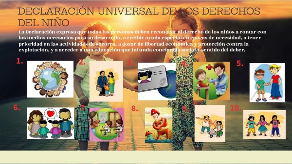 INFOGRAFÍA DECLARACIÓN UNIVERSAL DEL NIÑO. ( DEI ) | Genially