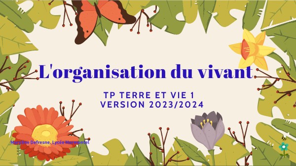L'organisation du vivant | Genially