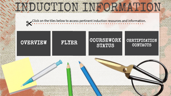 Induction Navigation Page