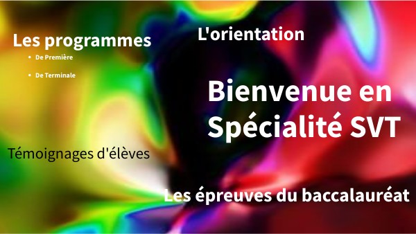 La SPECIALITE SVT | Genially