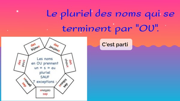 Pluriel des noms en "ou" | Genially