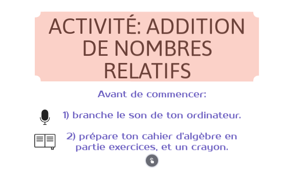 introduction addition de relatifs 5e | Genially