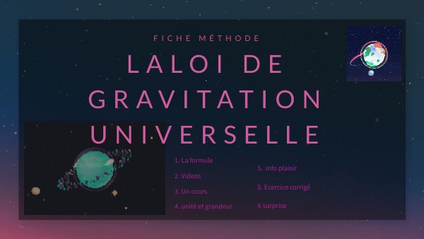 Force de gravitation : La Formule | Genially