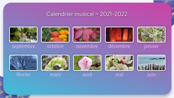 Calendrier 2021-2022