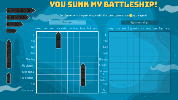 Past simple battleship | Genially