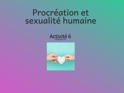 Procréation et sexualité humaine - Activité 6 | Genially