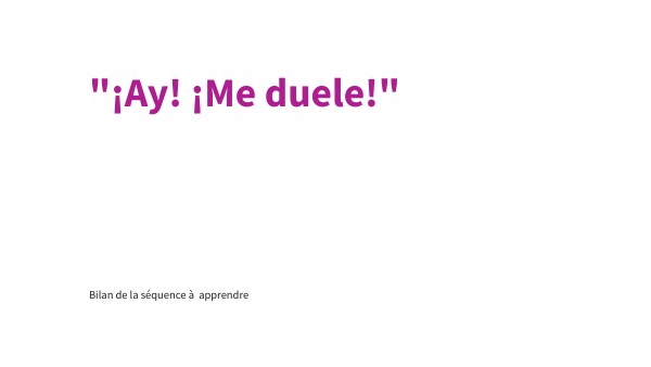 Bilan de séquence "Ay me duele" | Genially