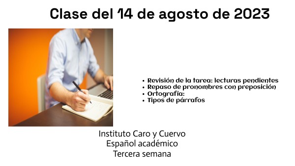 español académico Roger/ tercera semana | Genially