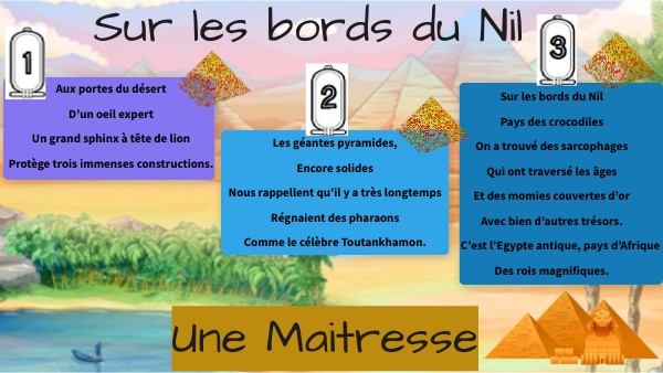 Poésie 7 : Sur les bords du Nil | Genially