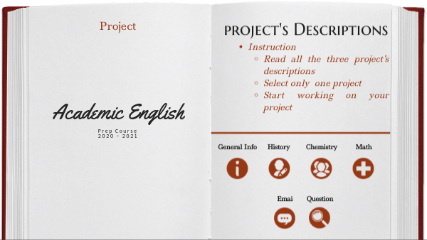 Academic English || Project - Prep Course ING100/101 | Genially