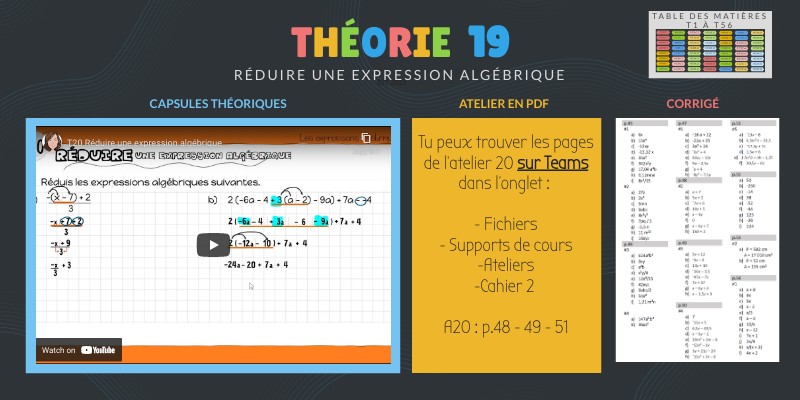 T20-Réduire une expression algébrique | Genially