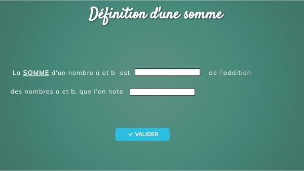Définition d'une somme