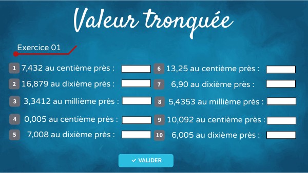 Ex: Valeur tronquée | Genially