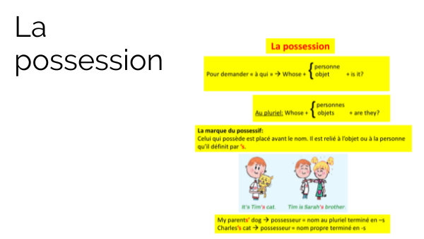 La possession | Genially