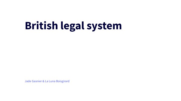 British Legal system | Genially