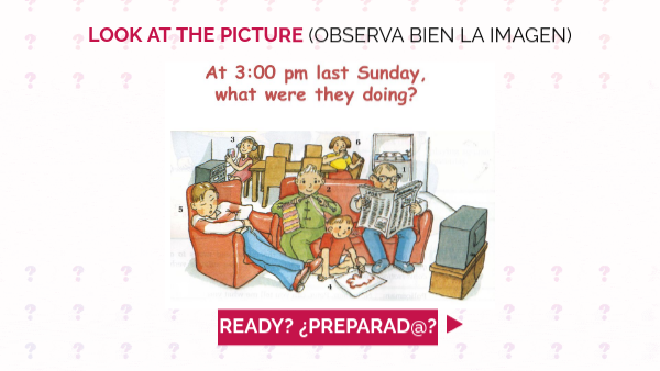 Past continuous: look and answer. | Genially