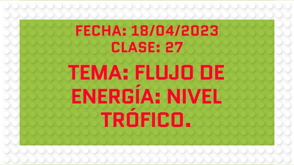 Flujo de energía: Nivel trófico