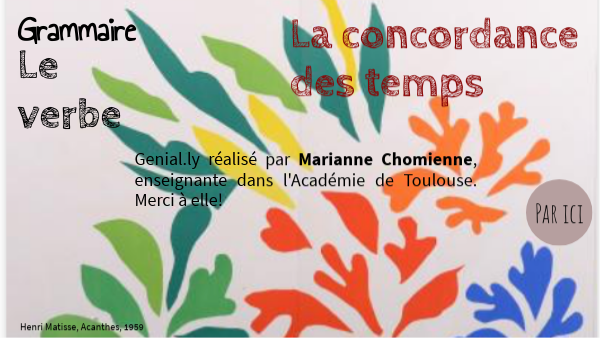 Grammaire 2nde, le verbe - concordance des temps | Genially