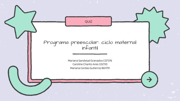 Programa preescolar: ciclo materno infantil