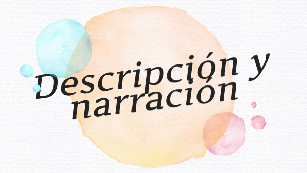 Descripción y narración